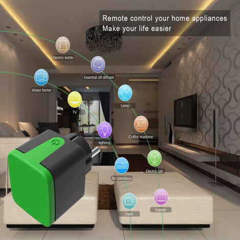 Prise extérieure étanche Vert, minuterie, Smart plug