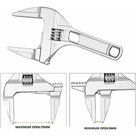 Clé à Molette,Clés Réglables 6-68MM Ouverte Clés à Molette Clés Aluminium Clé de Salle de Bain ...