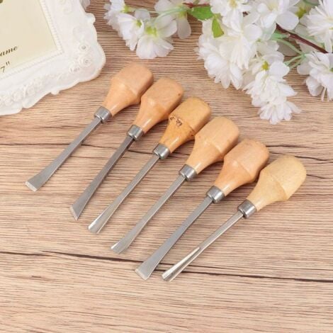 6 Pcs Ciseaux à Sculpture sur Bois Professionnel Poignée en Acier ...