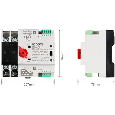 Commutateur de transfert automatique à double alimentation 2P100A commutateur