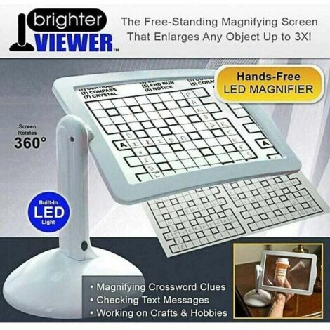 Loupe rectangulaire 3X avec lumière LED, loupe pleine page pleine page A4 mains libres, pour ...