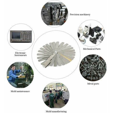 32 Lames Jeu de Cale d'Épaisseur, Jauge d’Épaisseur en Acier Inoxydable ...