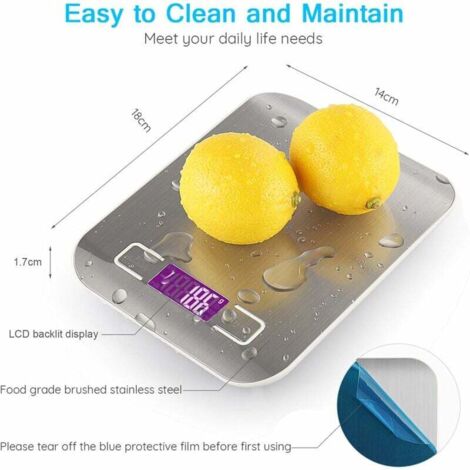 Balance de cuisine électronique rechargeable USB 10kg / 1g, balance de ...