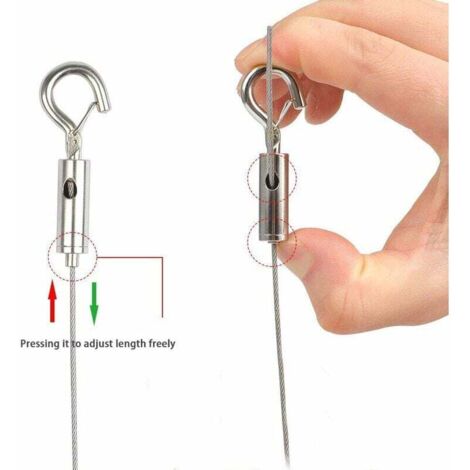 2 Pièces Câbles à Crochet en Acier Inoxydable Cable pour Rideaux ...
