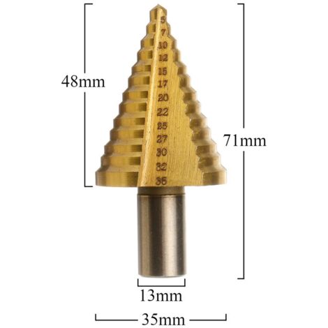 Metal Foret Conique Foret étagé 5mm-35mm,Triangle Conique Titane avec ...