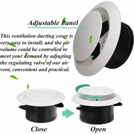 SHINING HOUSE Grille D'Aération Ventilation Ronde De Plafond Pour ...
