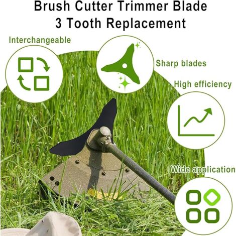 SHINING HOUSE Lame 3 dents, lame de débroussailleuse, lame de débroussailleuse universelle, lame ...