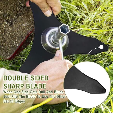 SHINING HOUSE Lame 3 dents, lame de débroussailleuse, lame de débroussailleuse universelle, lame ...