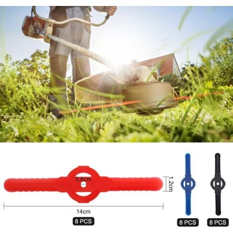 SHINING HOUSE Lot de 24 lames de rechange pour débroussailleuse à gazon - Noir, rouge et bleu ...