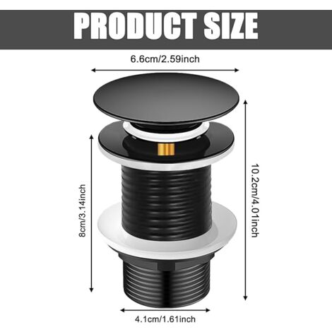 SHINING HOUSEDrain d'évier noir (sans trop-plein), drain (sans trop ...