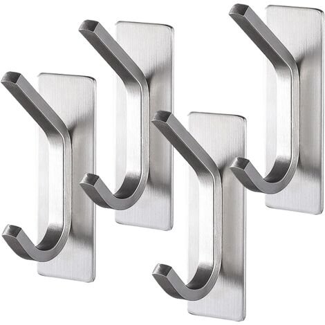 Crochet Autocollant Adhesif, 4 Pièces Crochet Adhesif Mural En Acier ...