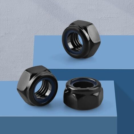 Écrou Autobloquant M8,25 Pièces Écrou de Blocage en Acier Inoxydable Ecrou Nylstop Hexagonal ...
