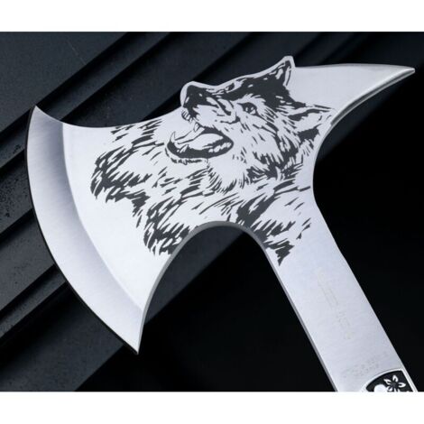 Hache d'extérieur Wolf Head Ax Fire Logging Chopping Bone Garden Ordnance War Wolf Axe (F713),