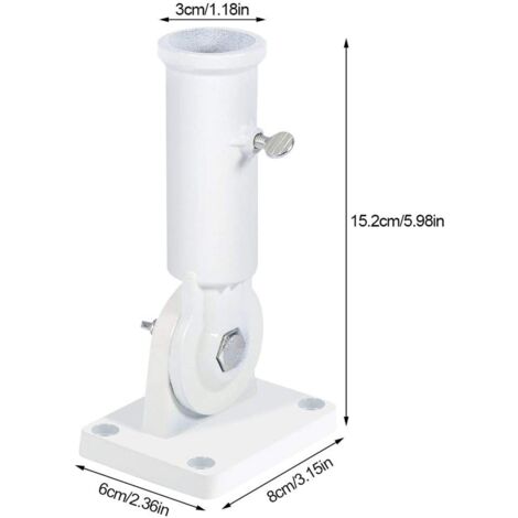 Support Mât Drapeau Mural, Support Mât Drapeau Réglable, Blanc Métal ...