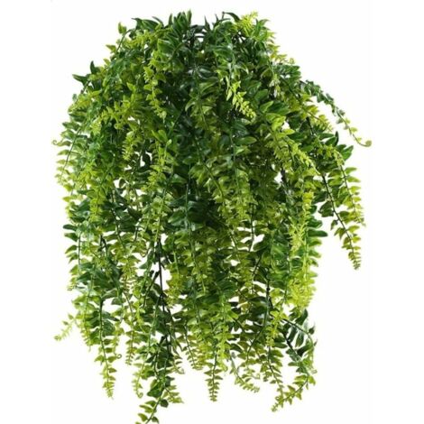 2pcs Fougère Artificielle Tombante 90cm Plante Tombante Plastique ...