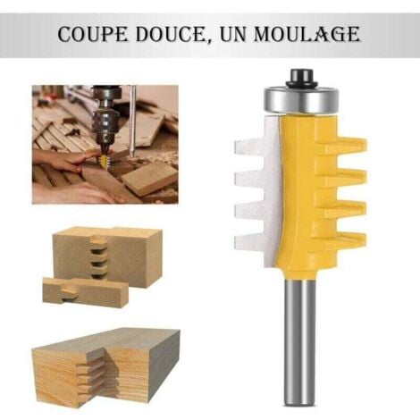 Ahlsen 8 mm Shank Rail Finger réversible Joint Router Colle Bit cône ...