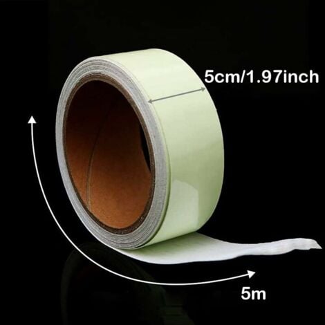 Ahlsen Ruban Adhésif Phosphorescent,Lumineux Ruban Autocollant,Ruban Fluorescent 5m x 5cm Glow ...