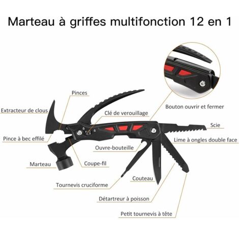 Ahlsen Couteau Multifonction Outil Multifonctionnel Accessoires de ...