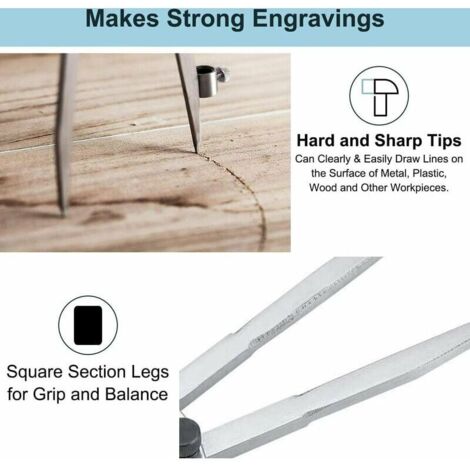 Compas de Mesure, Compas à Pointes Sèches Diviseur D'aile - Jauge de ...