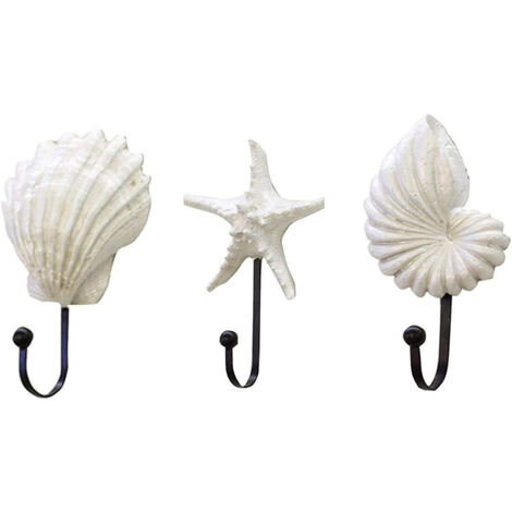 Ahlsen Crochet Mural patères, 3pcs Coquillage Marin Multifonctionnel ...