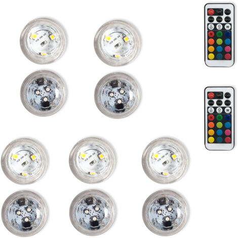Ahlsen 10 pcs Mini Lumières LED Submersible, LED LIGHT Lampe sous-Marines Étanche RGB ...