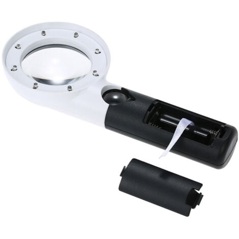 Ahlsen Loupe grossissante , Grande loupe de Poche avec lumière, loupe Lumineuse pour Lecture ...