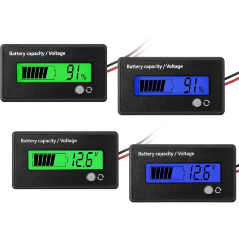 Ahlsen 4Pcs DC 12V 24V 36V 48V 72V Compteur Batterie avec Alarme ...