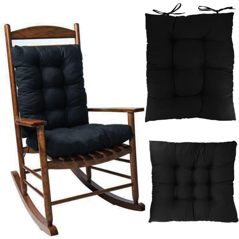 Rocking Chair Cushions Seat Back Cushions with Ties Lounger Cushion Set Padded Garden Chair Cushion