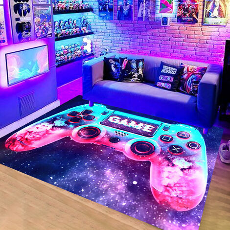 Modern Bedroom Rug Gamer 3D Controller Teenager Boy Non-Slip Living ...