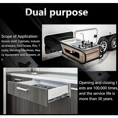 Heavy Duty Drawer Runners 400mm Full Extension Ball Bearing Drawer ...