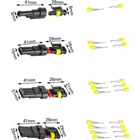 352pcs Waterproof Car Electrical Connector Kits 1 2 3 4 Pin Waterproof
