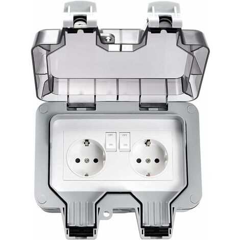Outdoor Waterproof Sockets, Double Outdoor Electrical Socket IP66 ...