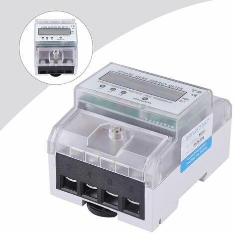 LCD three-phase current meter calibrated for DIN rail with electricity ...