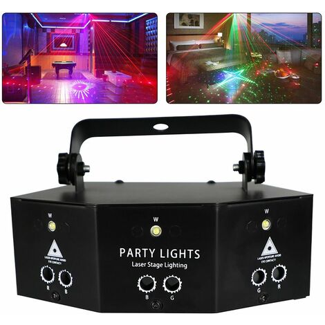 Remote Control 9-EYE RGB DMX Scan Laser Projector Lamp LED Strobe Stage ...