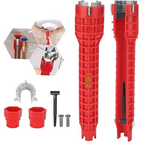8 in 1 Faucet Wrench Tool Non Slip Faucet and Sink Installer Plumbing Pipe Wrench Tool Faucet Wrench Tool for Sink Bathroom Kitchen