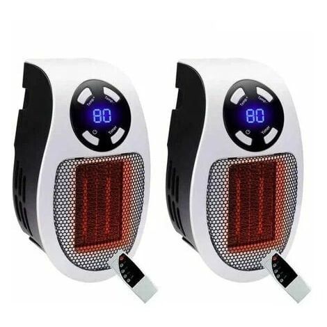 2pcs Plug-in Heater Mini Electric Heater 500W Adjustable Thermostat ...