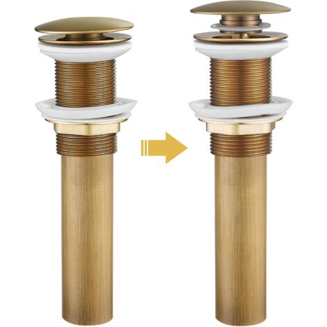 Pop-up toilet waste without overflow, brass basin waste, pop-up waste plug