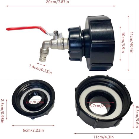 IBC Tank Tap Connector 1000L IBC Tank Adapter S100x8/S60x6 Coarse ...