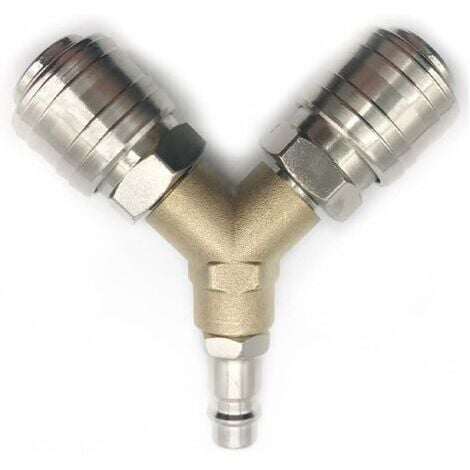 Air Hose Compressor, 2 Way Compressed Air Connector with 2 Fittings, 1/ ...