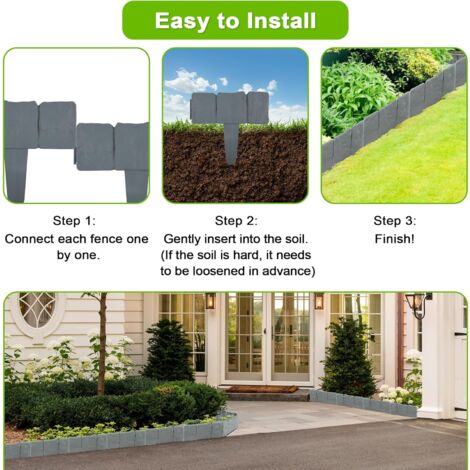10 pcs. Garden Edging 2.5m Lawn Edging Lawn Edging Garden Fence Edging ...