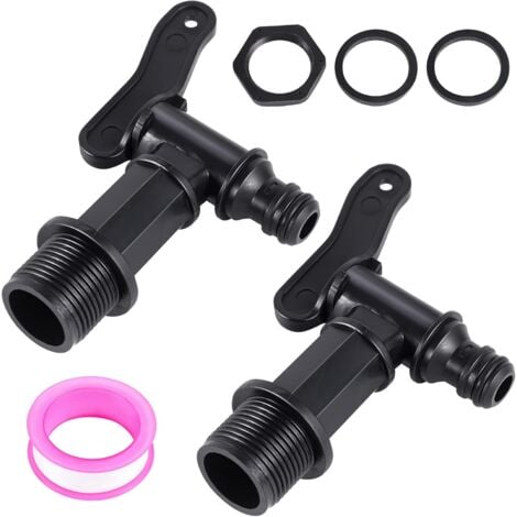 Rain Barrel Outlet Tap Unit, 3/4 Inch Plastic Replacement Tap with ...