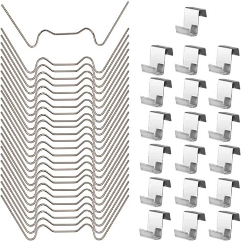 100 Pieces 50 Glass Clamps W Metal Clips and 50 Overlapping Z Clips for ...