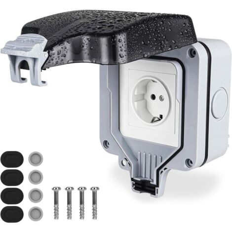 YMYNY Outdoor Weatherproof Sockets, Waterproof Switched Power Socket ...