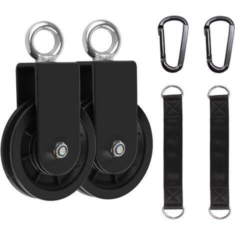 Cable Pulley, Weight Lifting Pulley with Suspension Strap and Carabiner ...