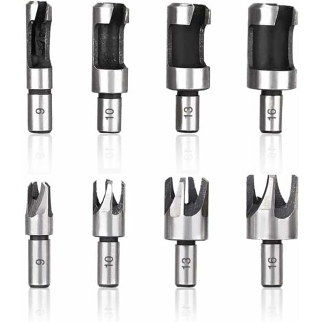 Wood Plug Drill Bits, 6mm/10mm/13mm/16mm Wood Plug Drill Bit, Carbon ...