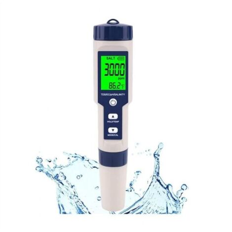 5-in-1 High Precision Salt Water Salinity Tester, IP67 Waterproof Test ...