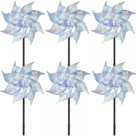 Anti-Bird Windmill, Set of 6 Reflective Windmills, Garden Windmill for ...