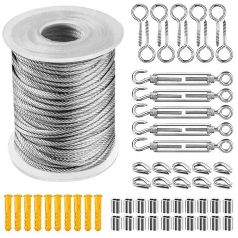 Stainless steel wire rope suspension kit, PVC wire rope tensioner ...
