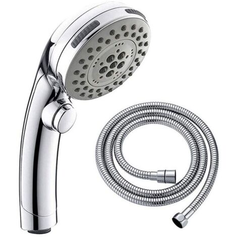 Chrome shower head with stop button Hand shower 5 shower heads ...