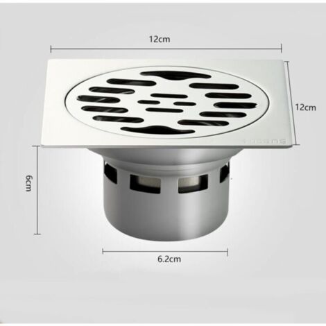 12x12 cm masonry drain with horizontal outlet and chrome-plated ...
